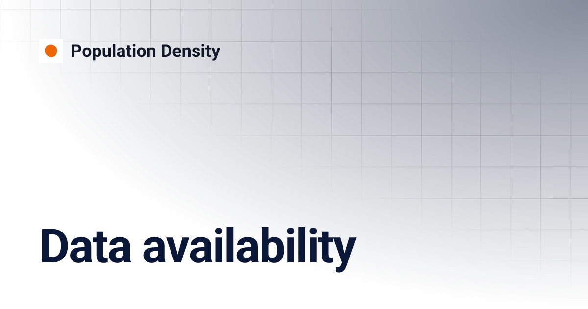 Data availability | Population Density